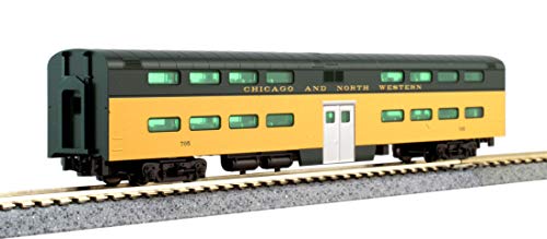 Kato USA Model Train Products N C&NW EMD E8A and Pullman Bi-Level 400" Train 6-Unit Set