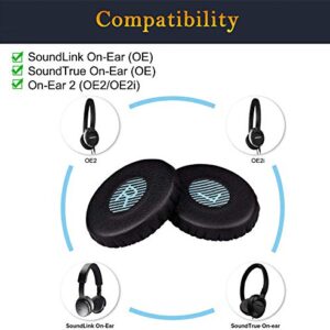 SOULWIT Ear Pads Cushions Replacement for Bose On-Ear 2 (OE2 & OE2i)/ SoundTrue On-Ear (OE)/ SoundLink On-Ear (OE) Headphones, Earpads with Softer Leather, Noise Isolation Foam