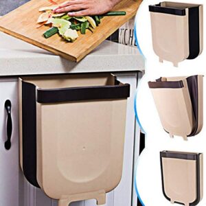 2pcs Hanging Trash Can for Kitchen Cabinet Door, Foldable Waste Bins Hanging Trash Holder for Bathroom Bedroom Office Car Portable Home Outdoor Garbage Can