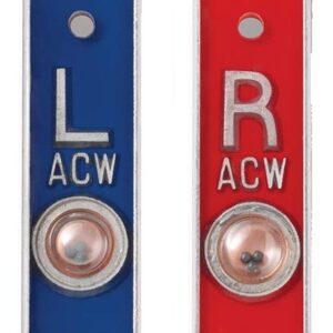 Aluminum X-Ray Markers with Bead Positioners - Blue/Red, Left & Right Set, 1/2" Lead Letters"L" &"R"