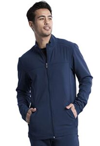 cherokee infinity men scrubs jacket zip front ck332a, xl, navy