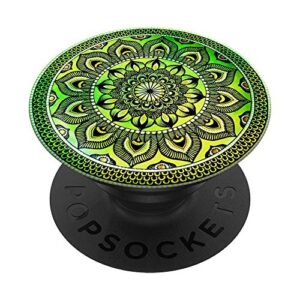 green mandala pop mount socket knob divine mandala popsockets popgrip: swappable grip for phones & tablets