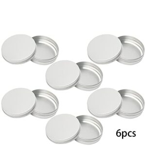 Othmro 6Pcs 3.4oz Metal Round Tins Aluminum Tin Cans Jar Refillable Containers 100ml Tin Cans Tin Container Bottle with Screw Lid for Salve Spices Lip Balm Tea Candies Silver 83×23mm