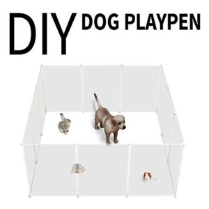 PINVNBY Pet Playpen Portable Small Animals Play Pen Rabbit Cage for Outdoor Indoor DIY Wire Fence for Hamster, Guinea Pig (45 * 35cm/12Pieces)