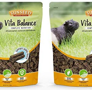 Sunseed 2 Pack of Vita Balance Adult Guinea Pig Food, 4 Pounds Each, All-Natural Pellets