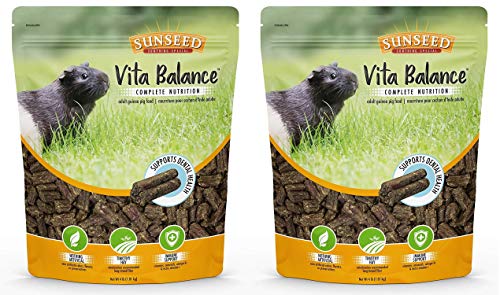 Sunseed 2 Pack of Vita Balance Adult Guinea Pig Food, 4 Pounds Each, All-Natural Pellets