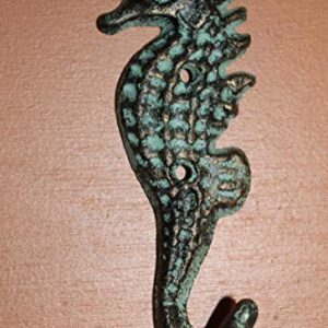 Bronze Look Cast Iron Nautical Towel Hooks, Starfish Mermaid Seahorse Anchor Designs