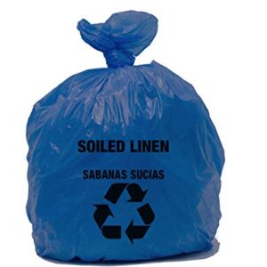 Resilia Heavy Duty Soiled Linen Bags - Hospital Waste Disposal, Laundry Bag, Trash Liner, Sanitary Storage, Dark Blue, 33 Gallon, 29x43 inch, 25 Bags