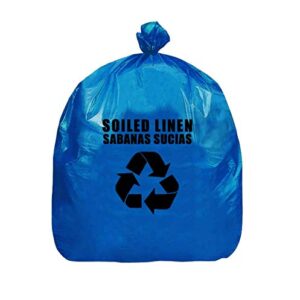 Resilia Heavy Duty Soiled Linen Bags - Hospital Waste Disposal, Laundry Bag, Trash Liner, Sanitary Storage, Dark Blue, 33 Gallon, 29x43 inch, 25 Bags