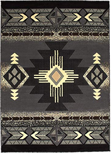 Southwest Native American Indian Gray Area Rug Design #CR187 (5 Feet 3 Inch X 7 Feet 5 Inch)