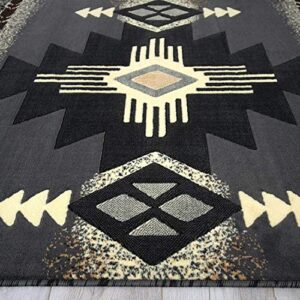 Southwest Native American Indian Gray Area Rug Design #CR187 (5 Feet 3 Inch X 7 Feet 5 Inch)