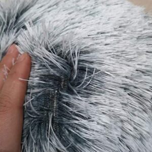 YOU SA Shaggy Longfur Faux Fur Throw Blanket, Microfiber Blanket for Couch Bed Chair Photo Props (Grey Based,63''x79'')