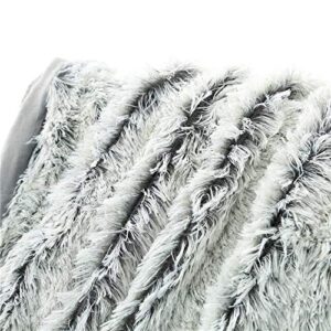 YOU SA Shaggy Longfur Faux Fur Throw Blanket, Microfiber Blanket for Couch Bed Chair Photo Props (Grey Based,63''x79'')