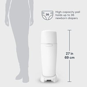 Diaper Genie Complete Diaper Pail (White) with Antimicrobial Odor Control | Includes 1 Diaper Trash Can, 3 Refill Bags, 1 Carbon Filter