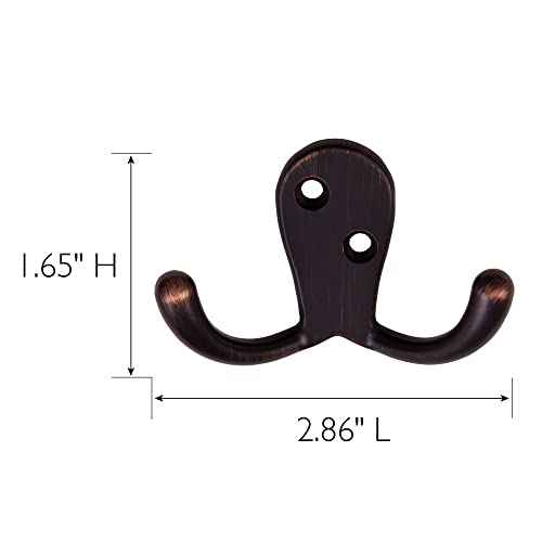 Design House 207738 Double Hook 5 Pack Oil Rubbed Bronze