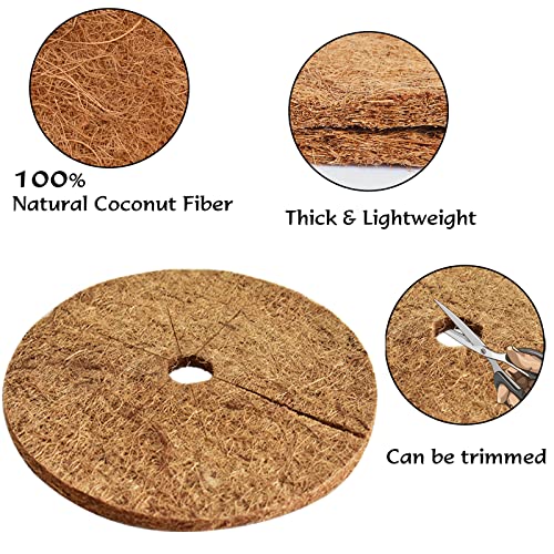 ZeeDix 3 Pcs Coconut Fibers Mulch Ring Tree Protector Mat,11.8 Inch 100% Natural Coco Coir Tree Protection,Tree Ring Mats Tree Disc Plant Cover for Indoor or Outdoor