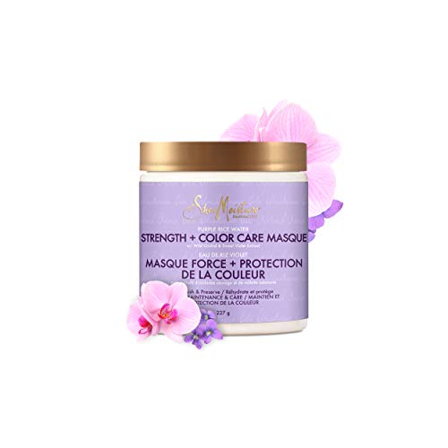 SheaMoisture Strength and Color Care Masque for Damaged Hair Purple Rice Water to Replenish and Preserve 8 oz