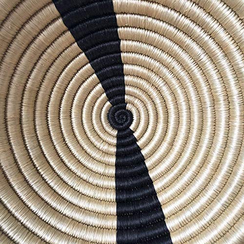 Small African Basket: Nyagatare/Rwanda Basket/Woven Bowl/Sisal & Sweetgrass Basket/Tan, Black