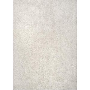 nuLOOM Clare Solid Shag Area Rug, 3' x 5', White