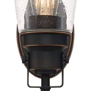 Westinghouse Lighting 6574500 Ashton One-Light Indoor Wall Fixture, Oil Rubbed Bronze Finish with Highlights and Clear Seeded Glass , Oil-rubbed Bronze