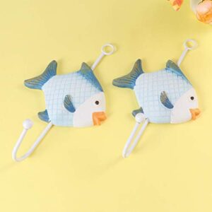 Heavy Duty Hangers 3pcs Decorative Hanging Hooks Conch Fish Shaped Wall Hooks Coat Key Towel Hooks Wall Hangers Mediterranean Beach Nautical Home Decoration Ornaments Shower Curtain Hooks