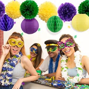 Mardi Gras Decorations Set for Fat Tuesday Private Party Masquerade Mask, De Lis Confetti and Paper Decorations