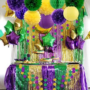 Mardi Gras Decorations Set for Fat Tuesday Private Party Masquerade Mask, De Lis Confetti and Paper Decorations