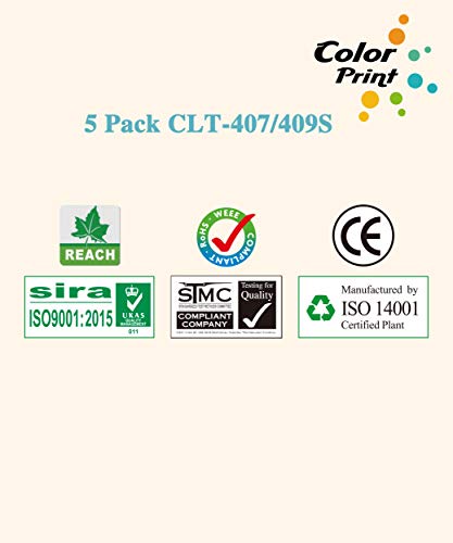 ColorPrint Compatible CLP315 Toner Cartridge Replacement for Samsung 409S CLT-409S CLT409S Work with CLP-315 CLP-310 CLP-310N CLP-315W CLX-3170 CLX 3175FN 3175FW 3175N Printer (5-Pack, 2BK,1C,1M,1Y)