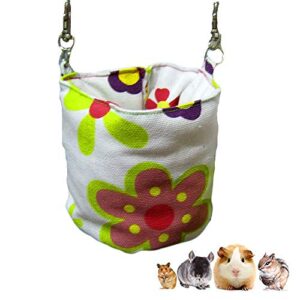 oncpcare bucket shape hamster sleeping bag, winter warm cozy sugar glider hammock, small pet cage accessories hanging bed for parrot sugar glider rat hamster