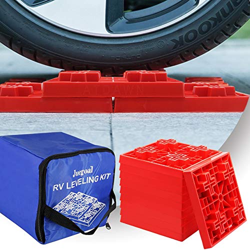 yosager 10 Pack Heavy Duty Leveling Blocks, Ideal for Leveling Single and Dual Wheels, Camper Levelers, Tongue Jacks, Hydraulic Jacks, Stabilizer Jacks, Red