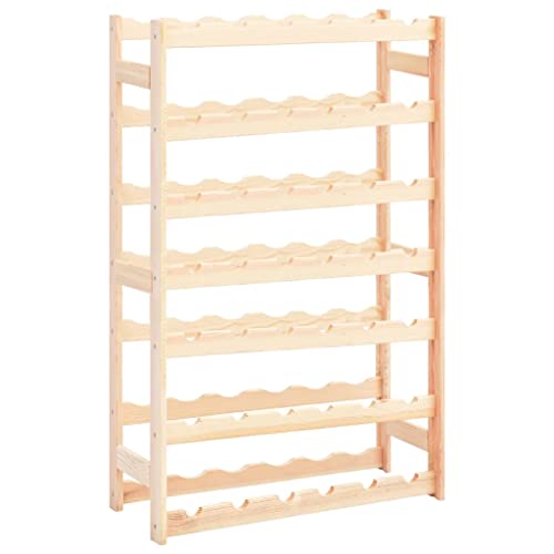 vidaXL Solid Wood Pine Wine Rack for 56 Bottles Home Indoor Dining Room Kitchen Wooden Storage Organizer Shelf Wine Cabinet Furniture