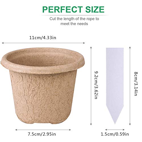 ANGTUO Grow Healthy Plants 30 Pcs Eco-Friendly Peat Pots for Seedlings - 4.33 Inch Biodegradable Seed Starter Pots with Drainage Holes and 20 Plant Labels