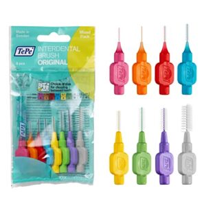 tepe interdental brush original, soft dental brush for teeth cleaning, mixed pack