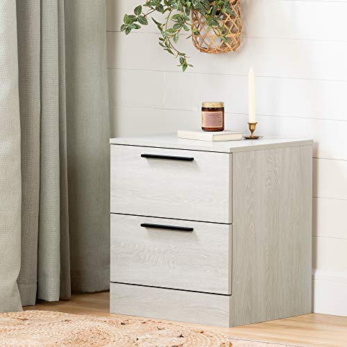 South Shore Step One Essential 2-Drawer Nightstand, Winter Oak