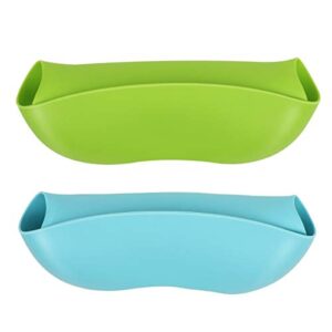 2 Pack Silicone Baby Bibs for Babies & Toddlers (6-72 Months), Waterproof, Soft, BPA Free, Easy Clean up (Blue and Green)