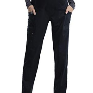 Cherokee Women Scrubs Pant Workwear Revolution Maternity Straight Leg WW155, M, Black