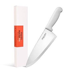 bolexino 8 inch japanese high carbon stainless steel chef knife, professional extra sharp wide cook knife with non-slip ergonomic handle, for kitchen home restaurant