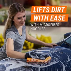 Microfiber Car Wash Mitt and Pad Set by Armor All, Machine Washable, Highly Absorbent Cleaner for Dirt and Bugs