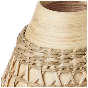 Creative Co-Op Bamboo Seagrass Weave Vase, Beige