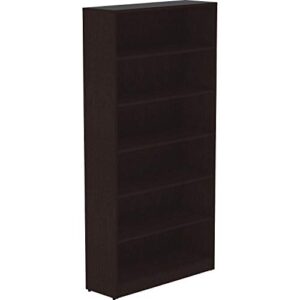 lorell essential bookcase, 36" x 12" x 72", espresso