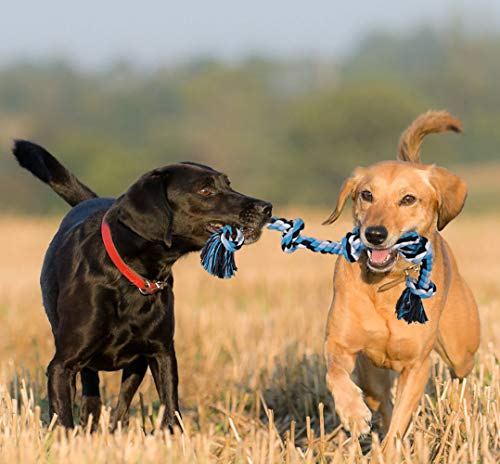 Bmag Dog Rope Toys for Aggressive Chewers, Heavy Duty Dog Toys for Medium Large Dogs, Tough Twisted Rope Toy with 5 Knots