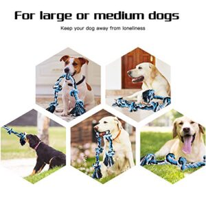 Bmag Dog Rope Toys for Aggressive Chewers, Heavy Duty Dog Toys for Medium Large Dogs, Tough Twisted Rope Toy with 5 Knots