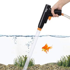 hygger aquarium gravel cleaner, new quick water changer with air-pressing button fish tank sand cleaner kit aquarium siphon vacuum cleaner with water hose controller clamp