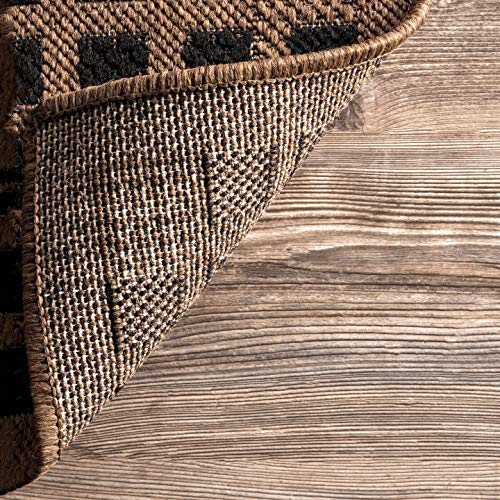 nuLOOM Gigi Striped Border Indoor/Outdoor Area Rug, 8' x 10', Brown