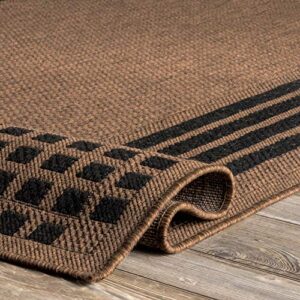 nuLOOM Gigi Striped Border Indoor/Outdoor Area Rug, 8' x 10', Brown