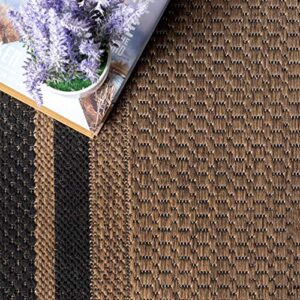 nuLOOM Gigi Striped Border Indoor/Outdoor Area Rug, 8' x 10', Brown