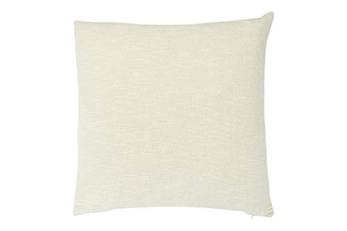 Creative Co-Op DF2389 Square Cotton Mudcloth Fringed X Pattern Pillow, Off-White