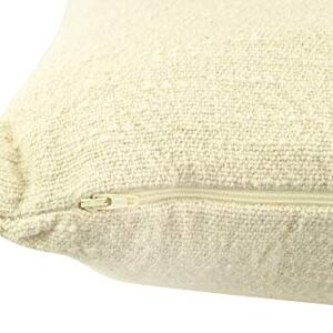 Creative Co-Op DF2389 Square Cotton Mudcloth Fringed X Pattern Pillow, Off-White