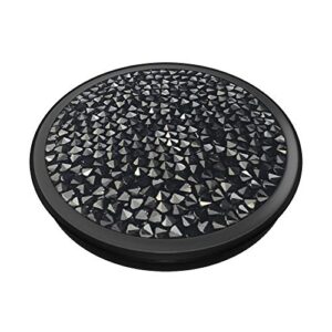 Black Graphic Printed Crystals Image - Not Real PopSockets PopGrip: Swappable Grip for Phones & Tablets