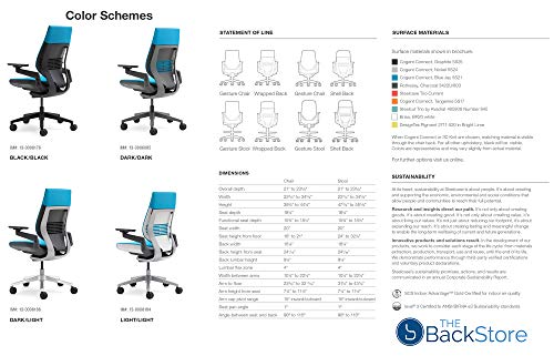 Steelcase Gesture Office Desk Chair with Headrest in Elmosoft Genuine Saddle L147 Leather Plus Lumbar Support High Platinum Metallic Frame with Seagull Seat/Back Merle Arms (Light/Light)